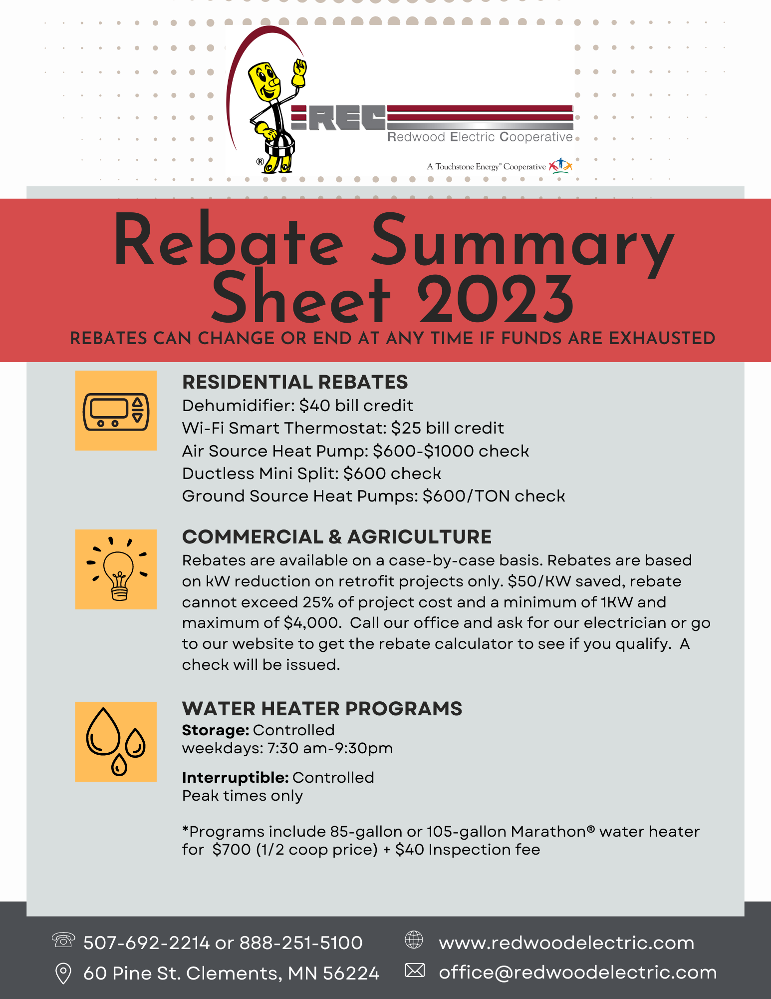 Rebate Programs | Redwood Electric Cooperative